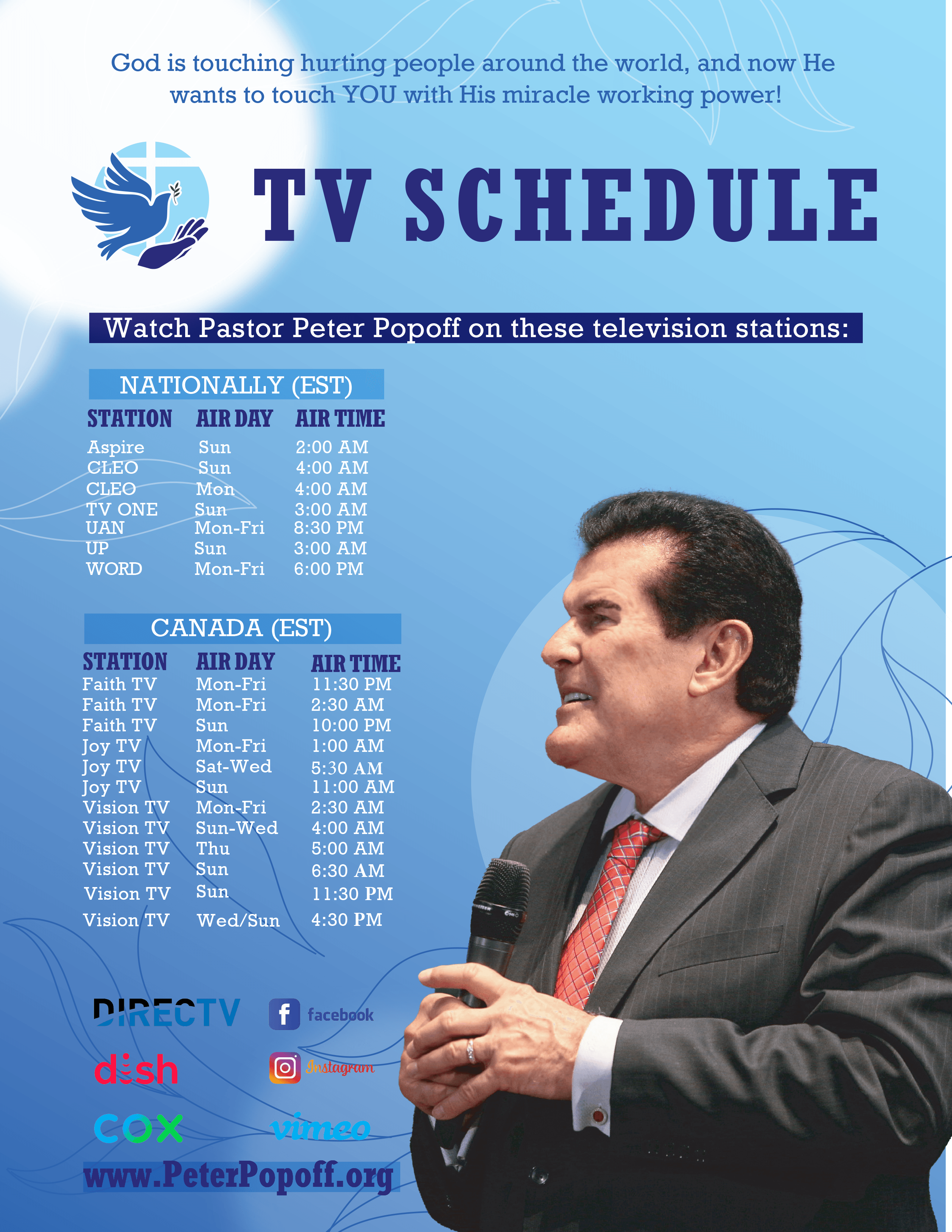 TV Schedule – Peter Popoff Ministries